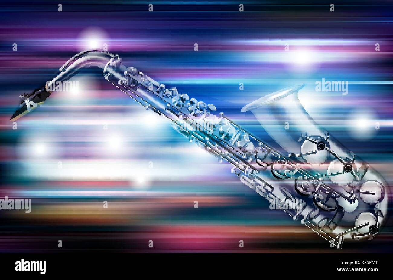 abstract blue white music background with saxophone Stock Vector Image ...