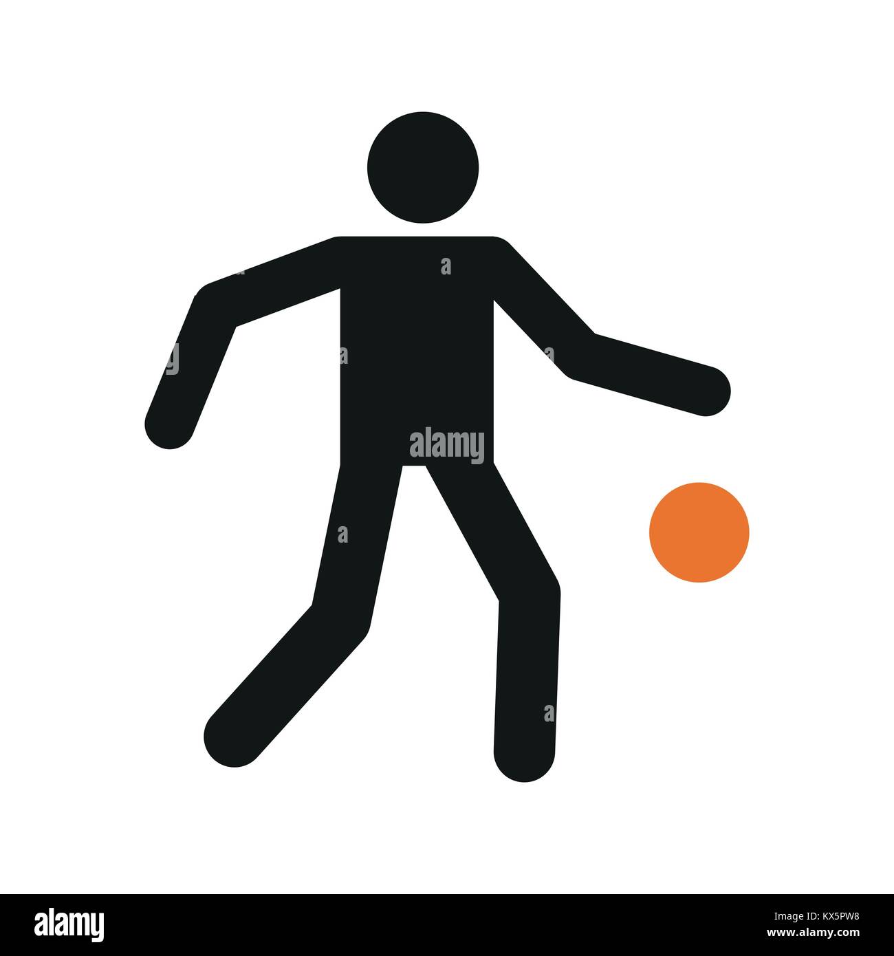 Simple Basketball Dribbling Sport Figure Symbol Vector Illustration ...