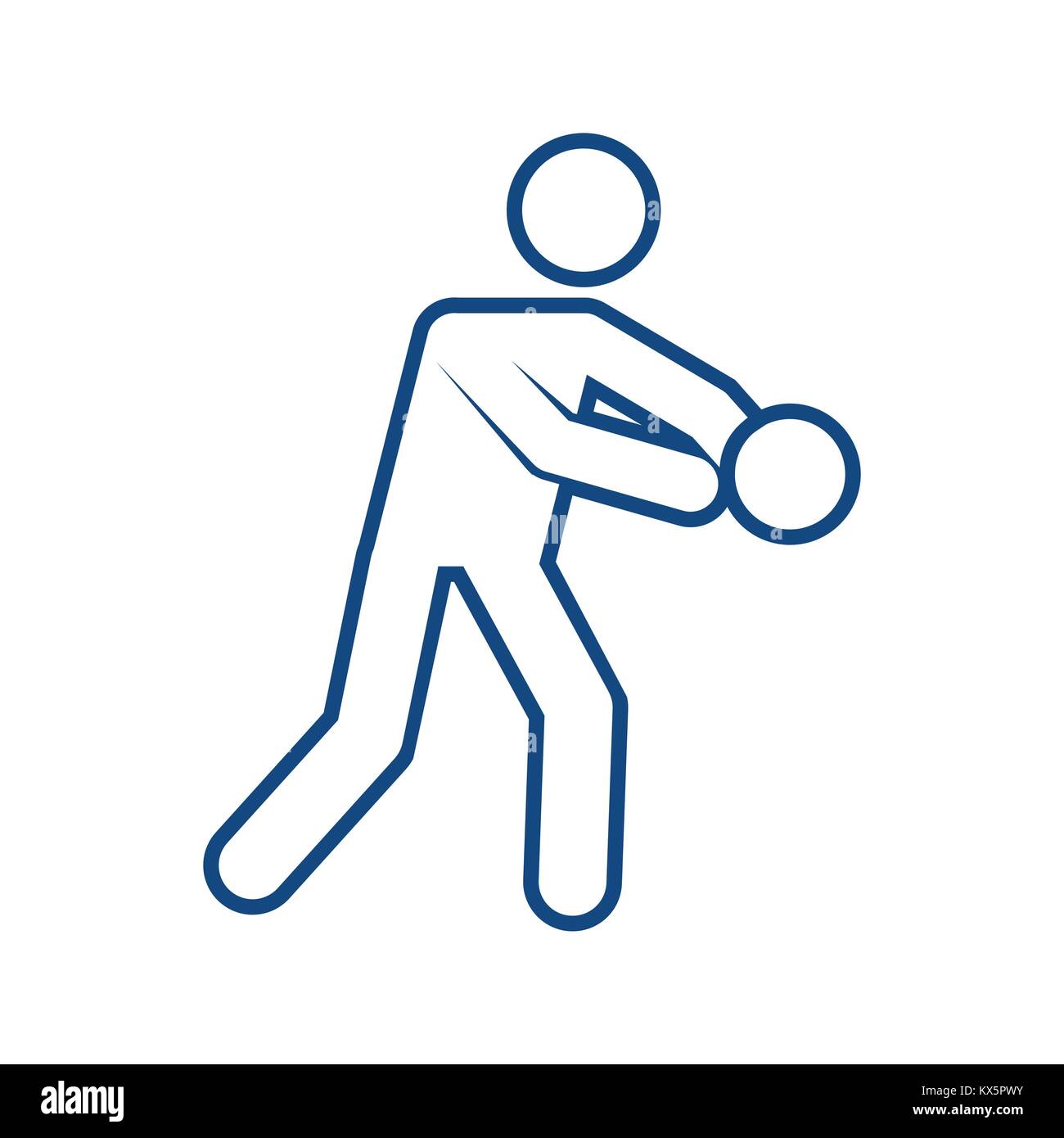 Basketball Passing Sport Outline Figure Symbol Vector Illustration ...