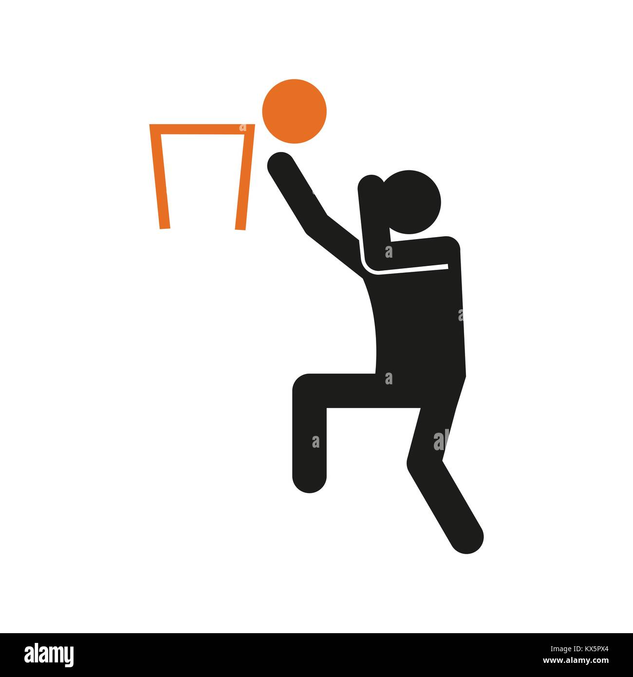 Simple Basketball Sport Figure Symbol Vector Illustration Graphic ...