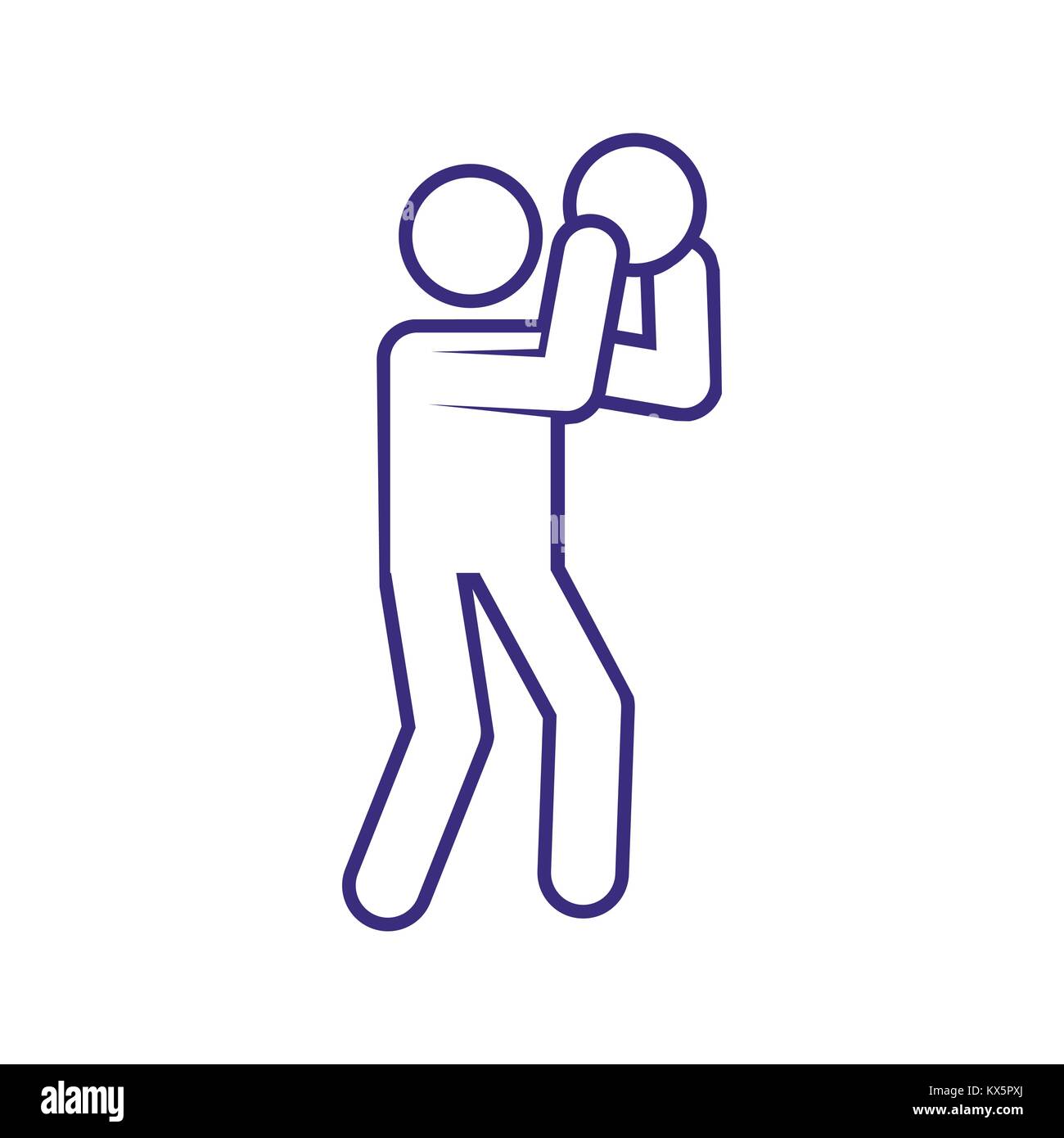 Basketball Shot Sport Outline Figure Symbol Vector Illustration Graphic ...