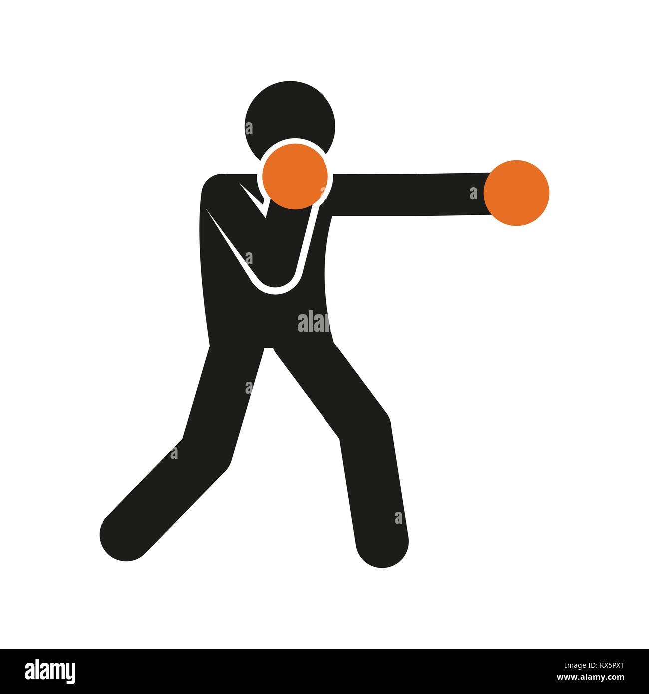 Simple Boxing Punch Outline Sport Figure Symbol Vector Illustration ...