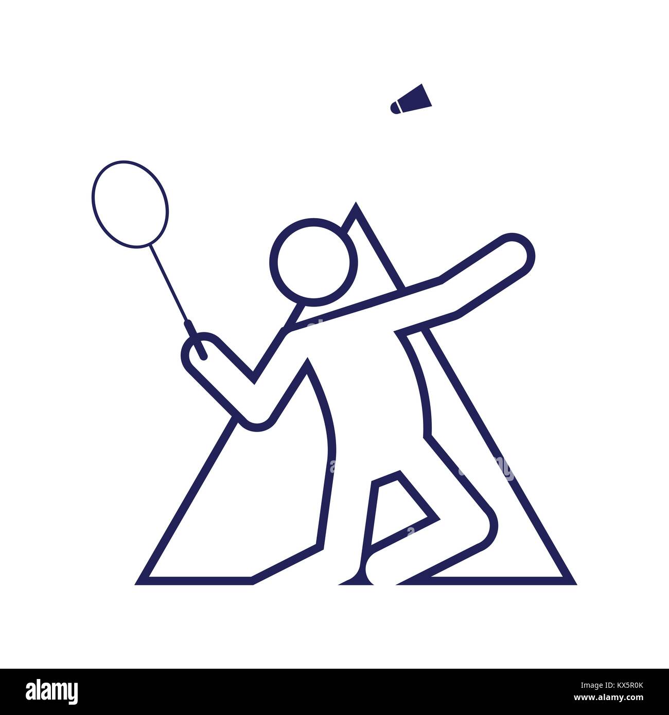 Triangle Shape Badminton Sport Figure Outline Symbol Vector ...