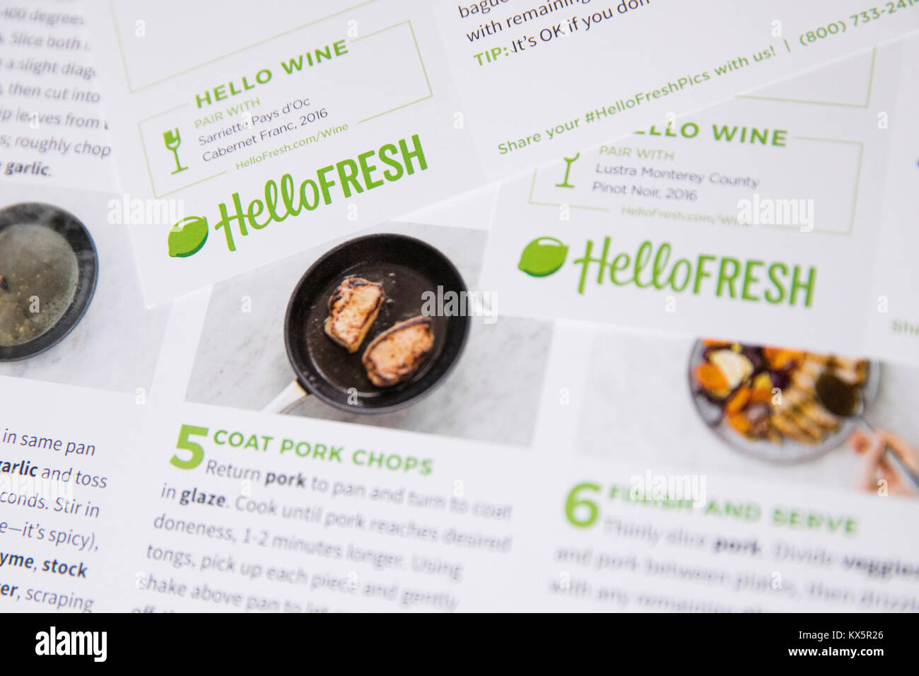 The contents of a HelloFresh meal delivery kit as seen on January 3 ...