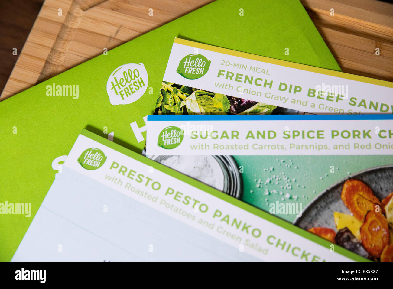 The contents of a HelloFresh meal delivery kit as seen on January 3 ...