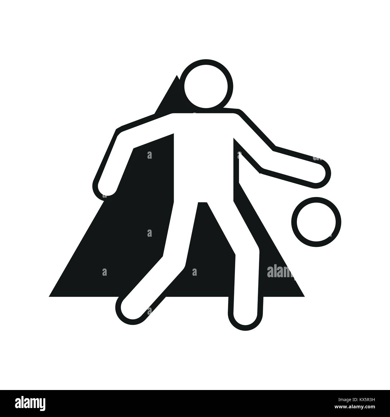 Triangle Block Basketball Dribbling Outline Sport Figure Symbol Vector ...