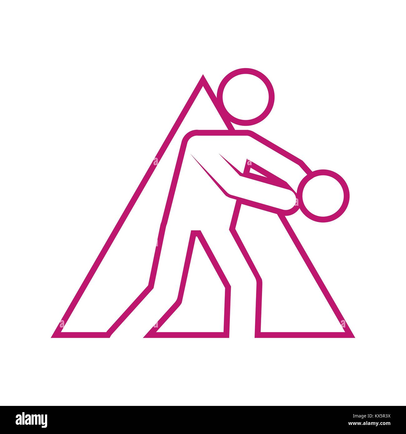 Triangle Shape Basketball Passing Sport Outline Figure Symbol Vector ...