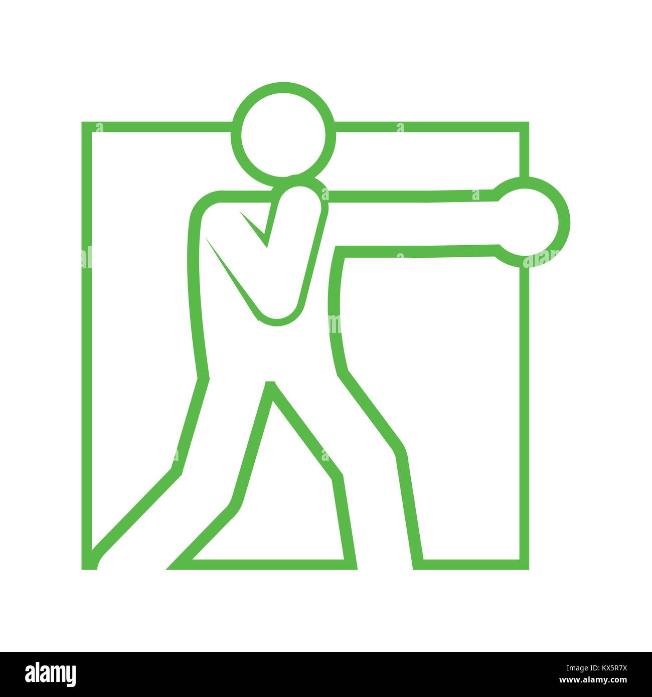 Square Shape Boxing Punch Sport Figure Symbol Vector Illustration ...