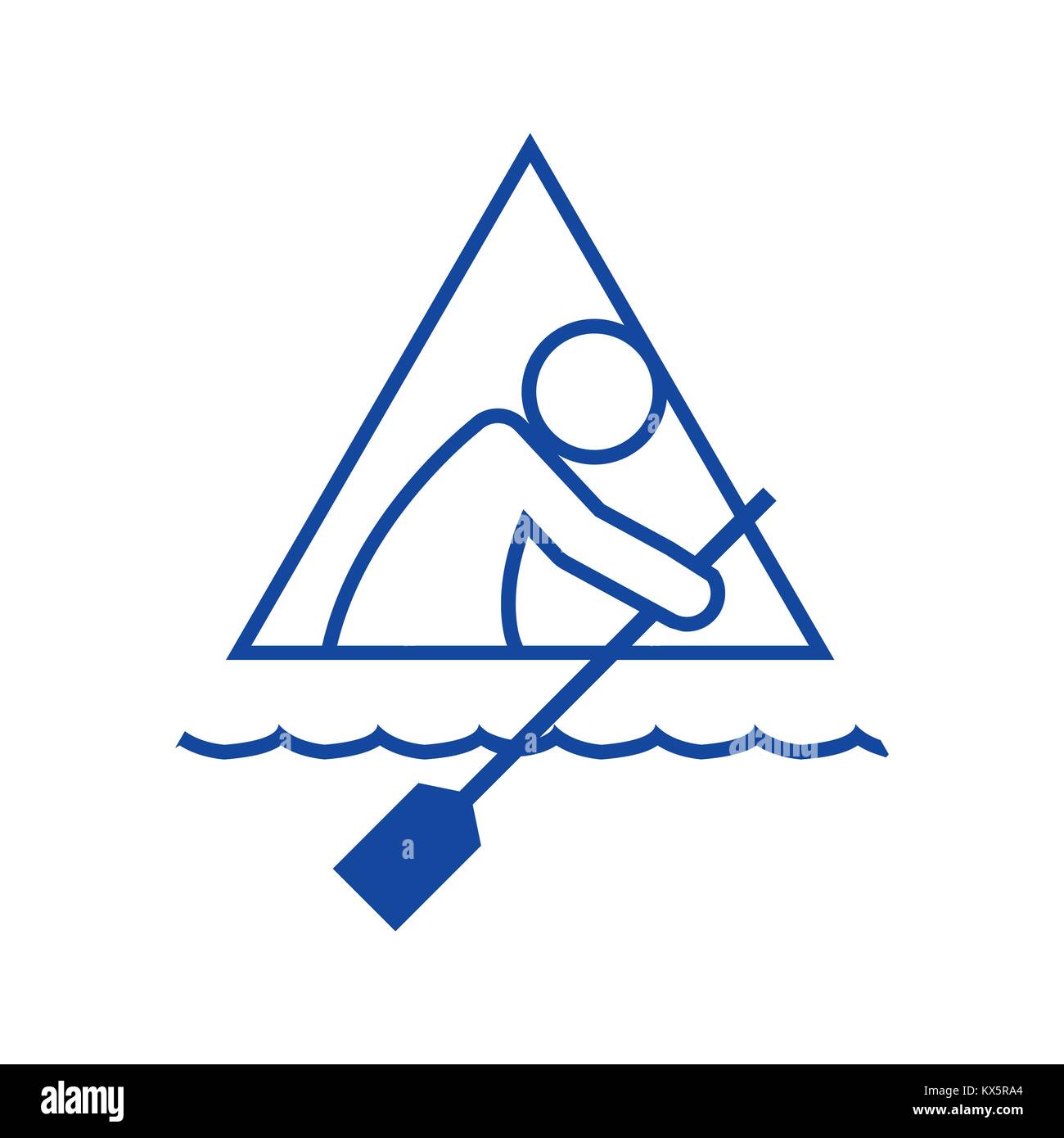 Triangle Shape Canoe Sport Figure Outline Symbol Vector Illustration ...