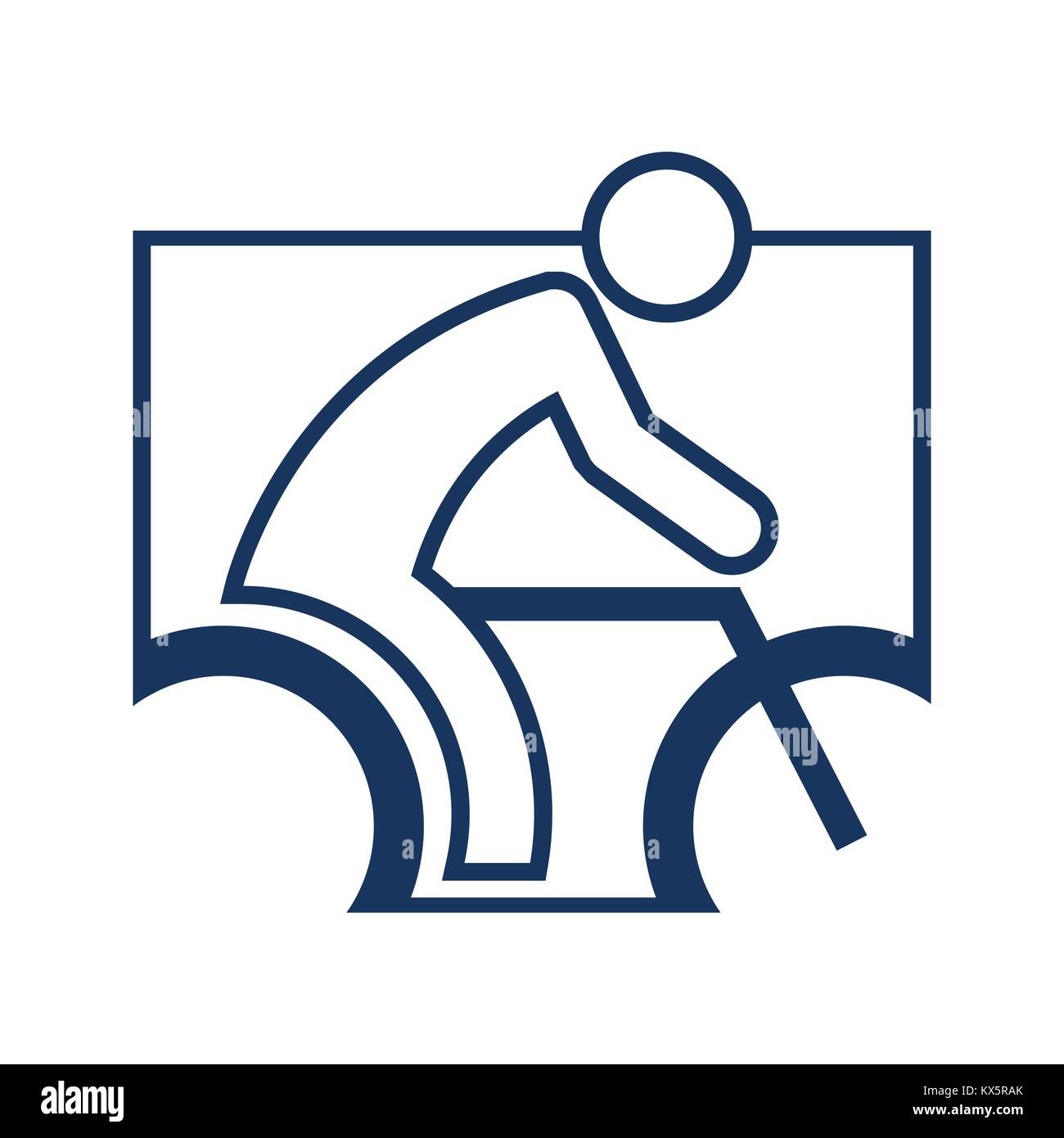 Square Shape Cycling Sport Figure Outline Symbol Vector Illustration ...