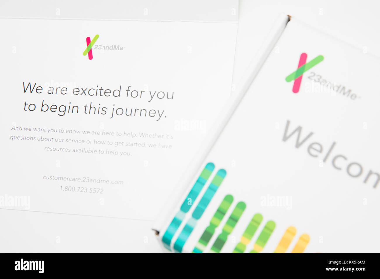 The contents of a 23andMe genetic testing kit as seen on January 3 ...