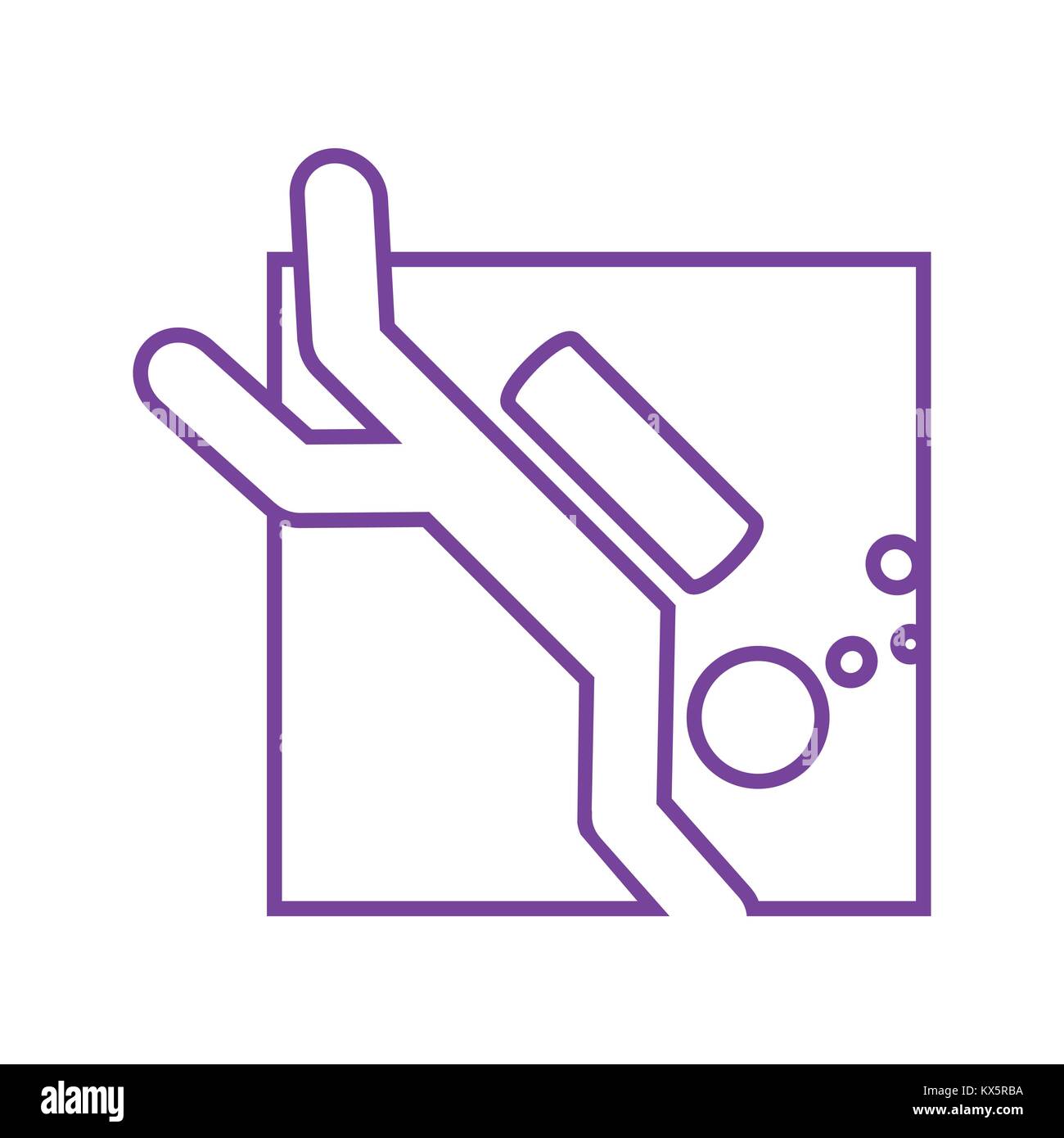Square Shape Diving Outline Sport Figure Symbol Vector Illustration ...
