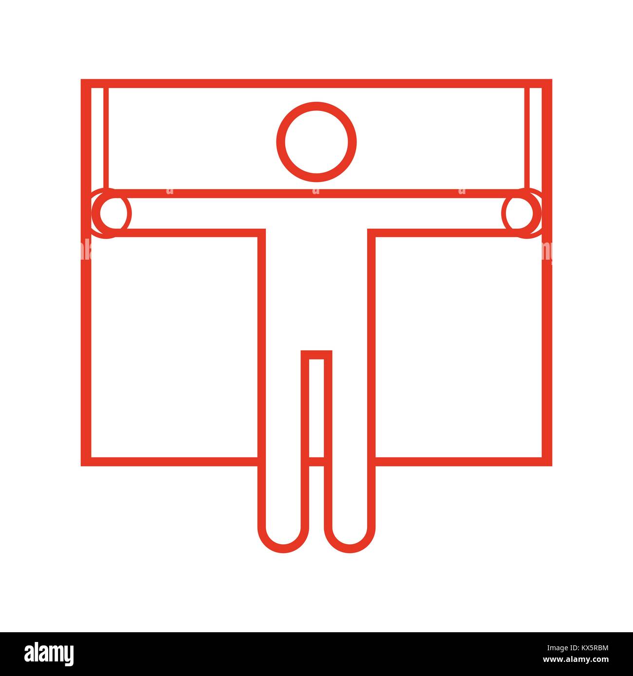 Square Shape Gymnastic Flying Rings Rise Sport Outline Figure Symbol ...