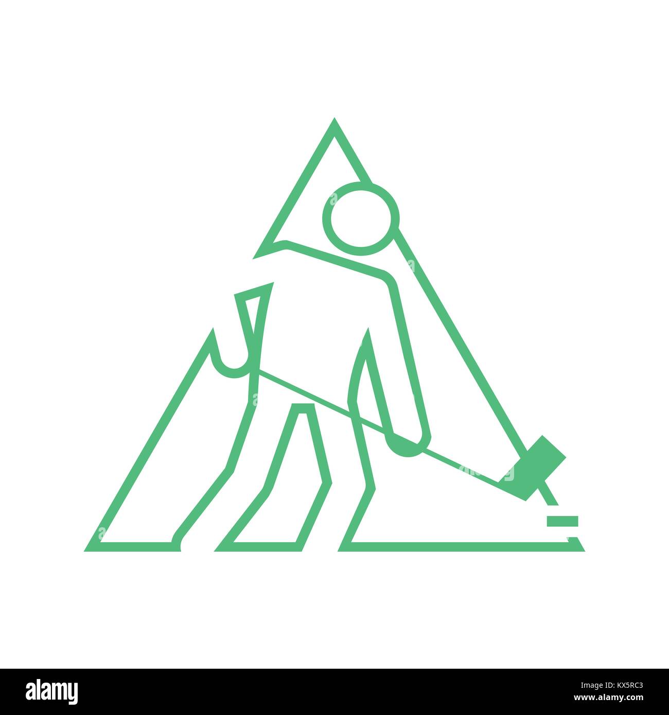 Triangle Shape Ice Hockey Sport Outline Figure Symbol Vector ...