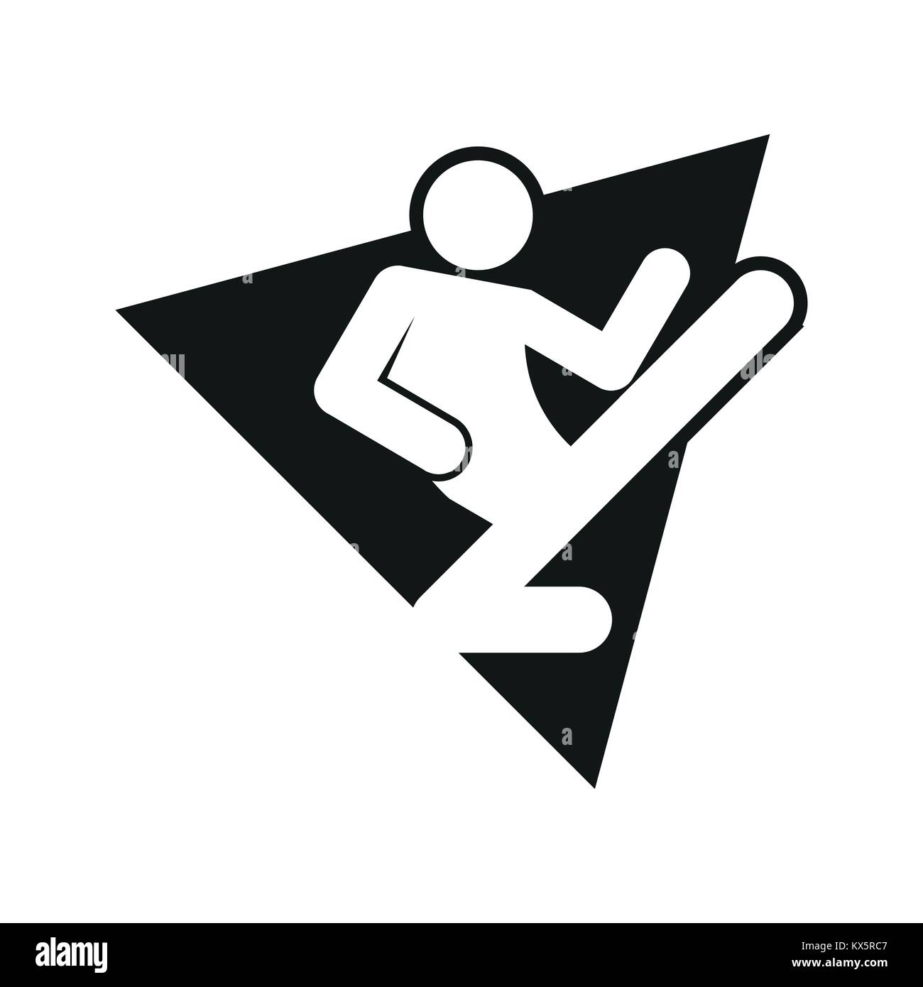 Triangle Block Flying Kick Karate Outline Sport Figure Symbol Vector ...