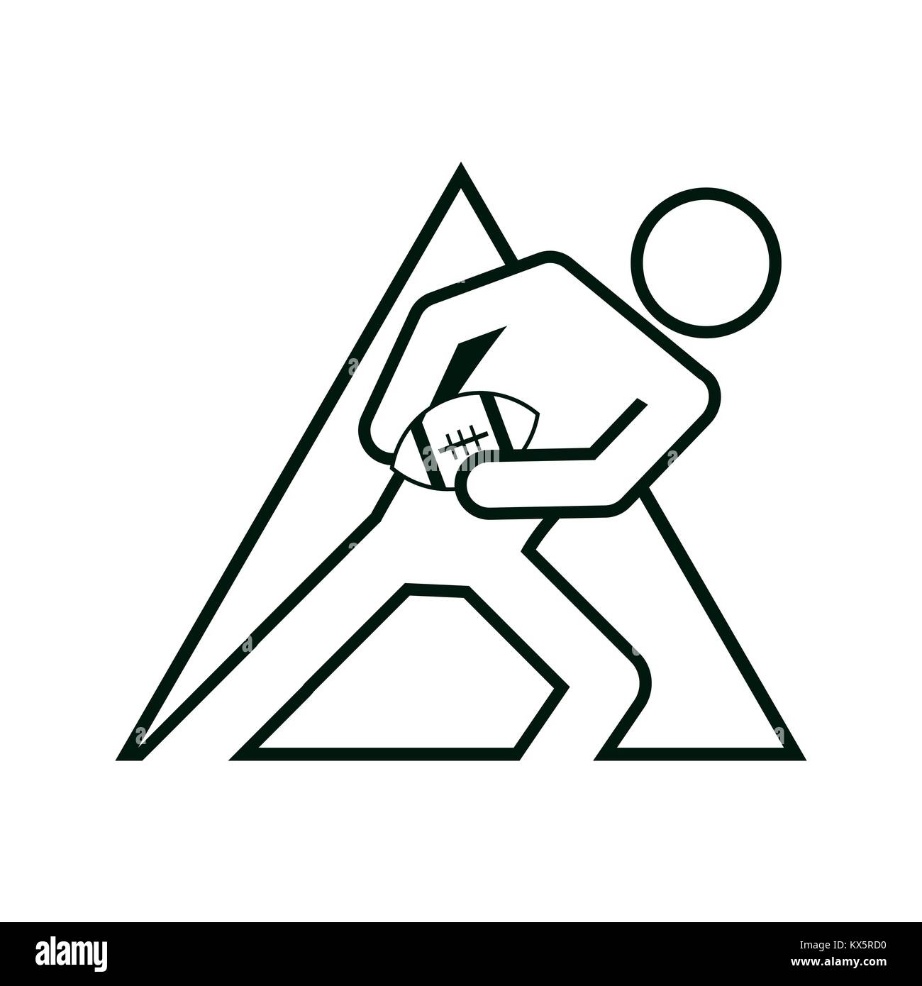 Triangle Shape Football Rugby Sport FigureOutline Symbol Vector ...