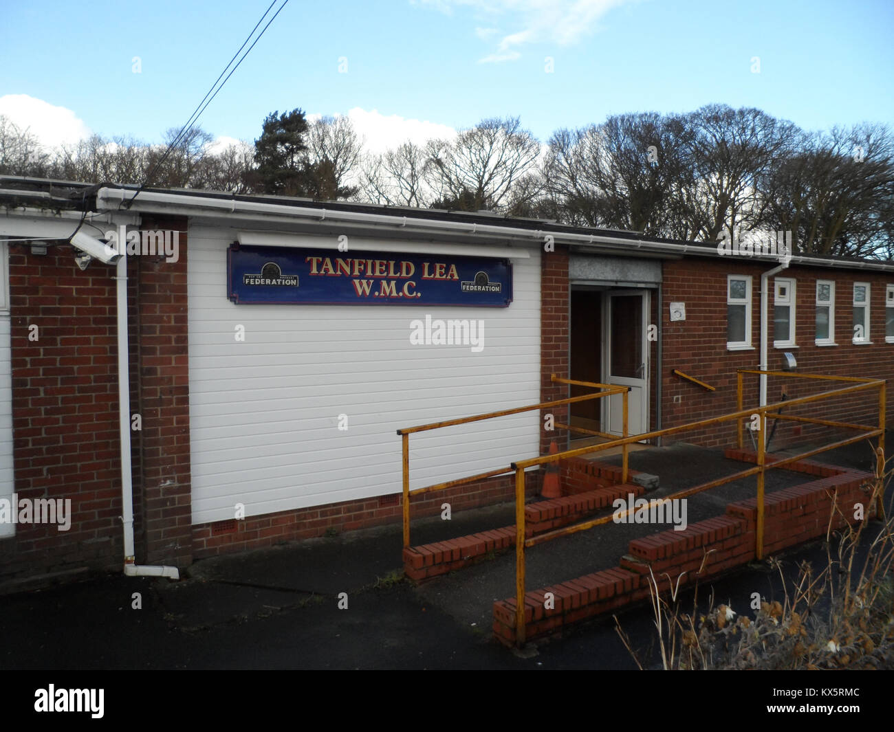 Entrance to the Tanfield Lea Working mans club and institute, County ...