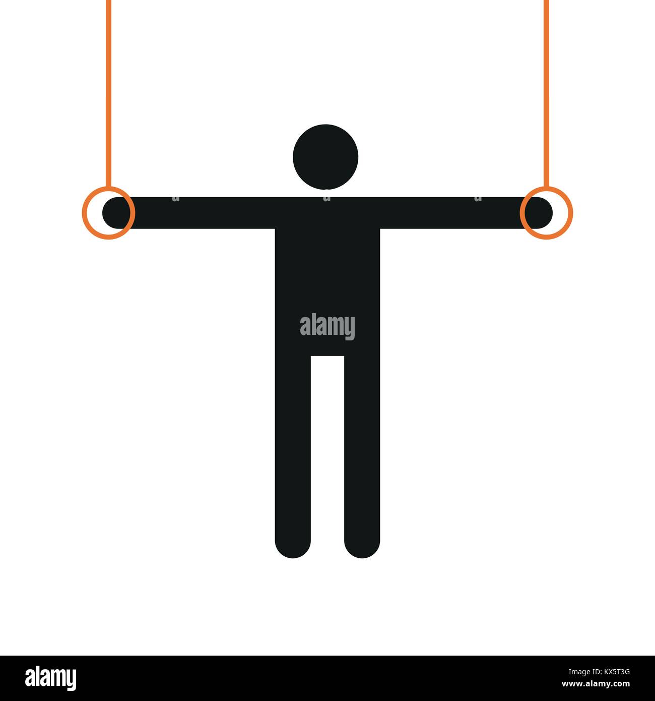 Simple Gymnastic Flying Rings Rise Sport Figure Symbol Vector ...