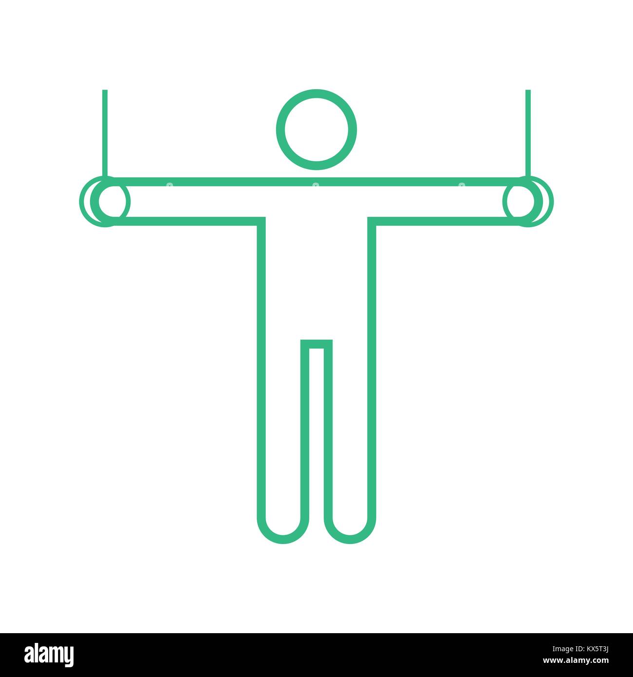 Gymnastic Flying Rings Rise Sport Outline Figure Symbol Vector ...