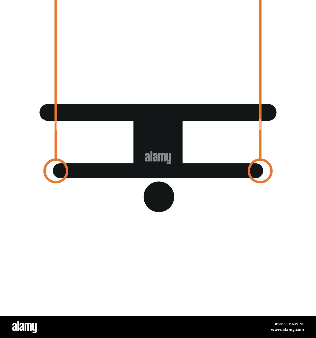 Simple Gymnastic Flying Rings Upside Sport Figure Symbol Vector ...