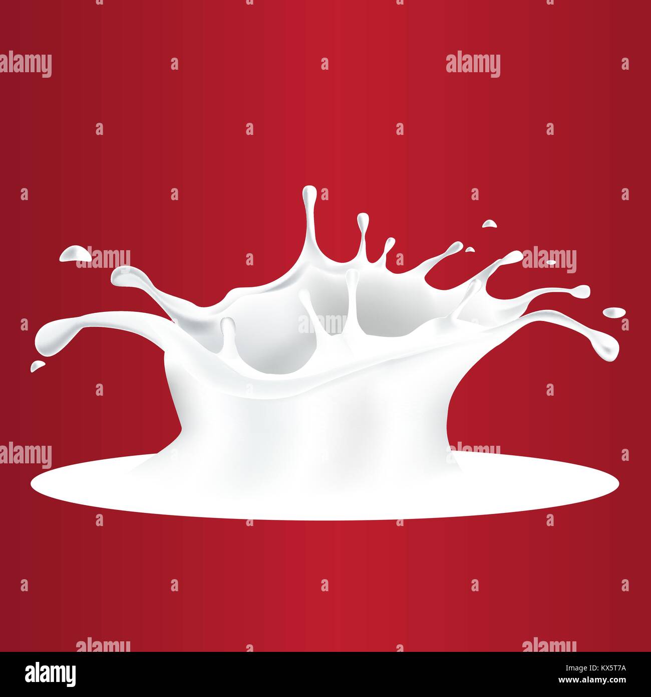 Abstract realistic milk drop with splashes isolated on blue background ...