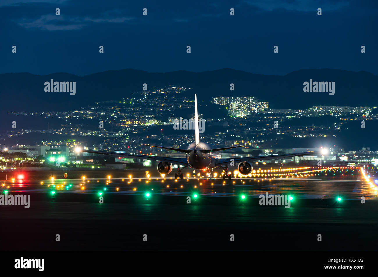 Night sky from airplane hi-res stock photography and images - Alamy