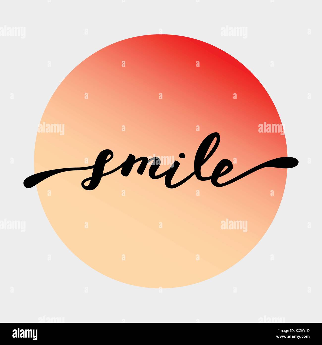 Smile. Hand drawn typography poster. T shirt hand lettered calligraphic ...