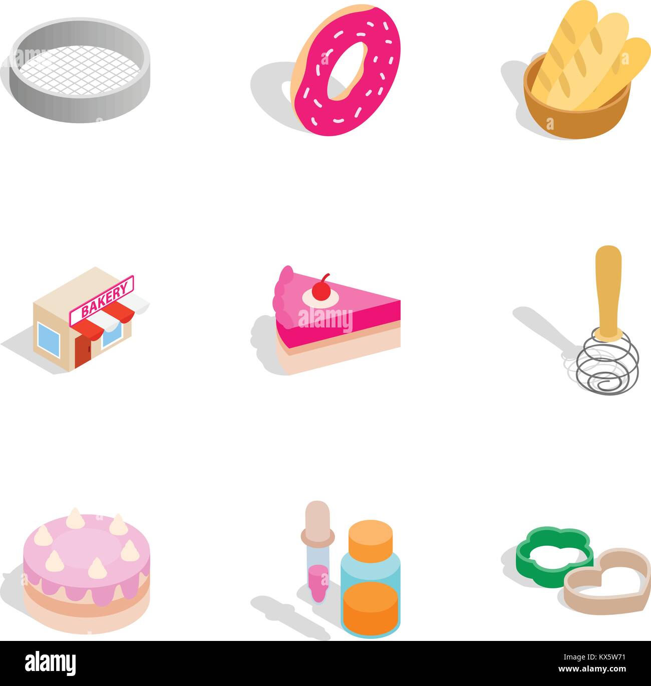 Cooking ingredients icons, isometric 3d style Stock Vector Image & Art ...