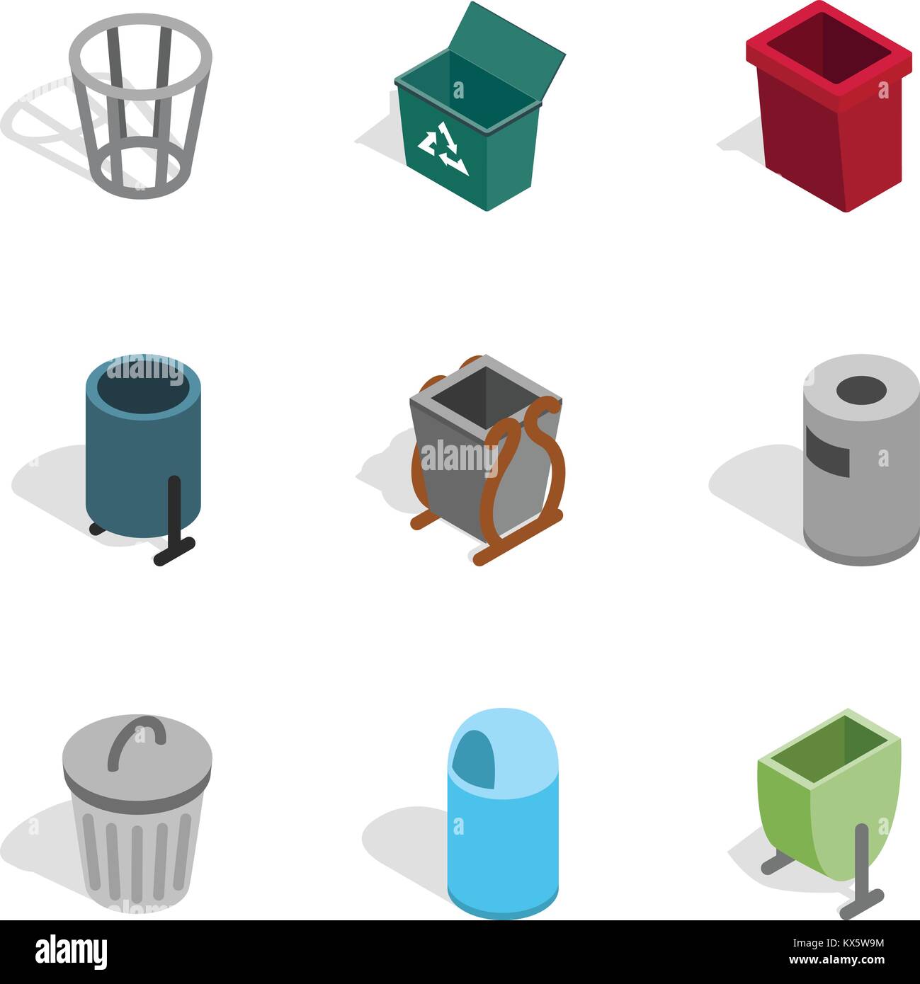 Waste equipment icons, isometric 3d style Stock Vector Image & Art - Alamy