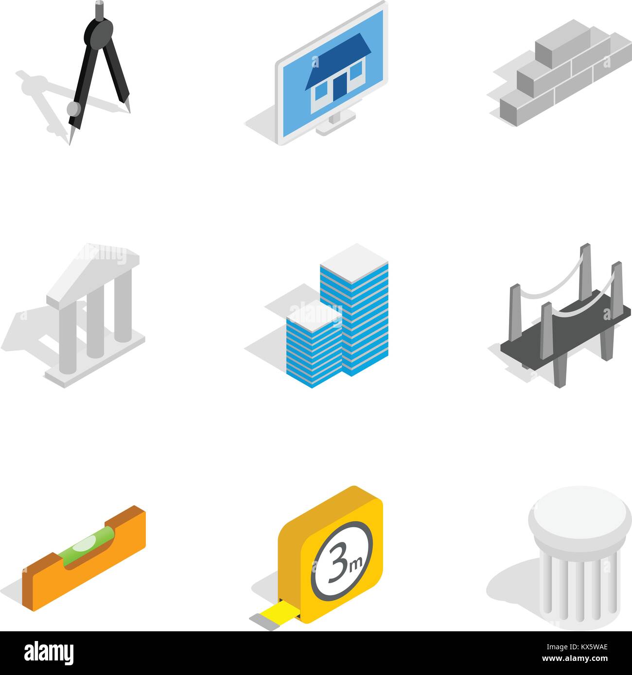 Architecture icons, isometric 3d style Stock Vector Image & Art - Alamy