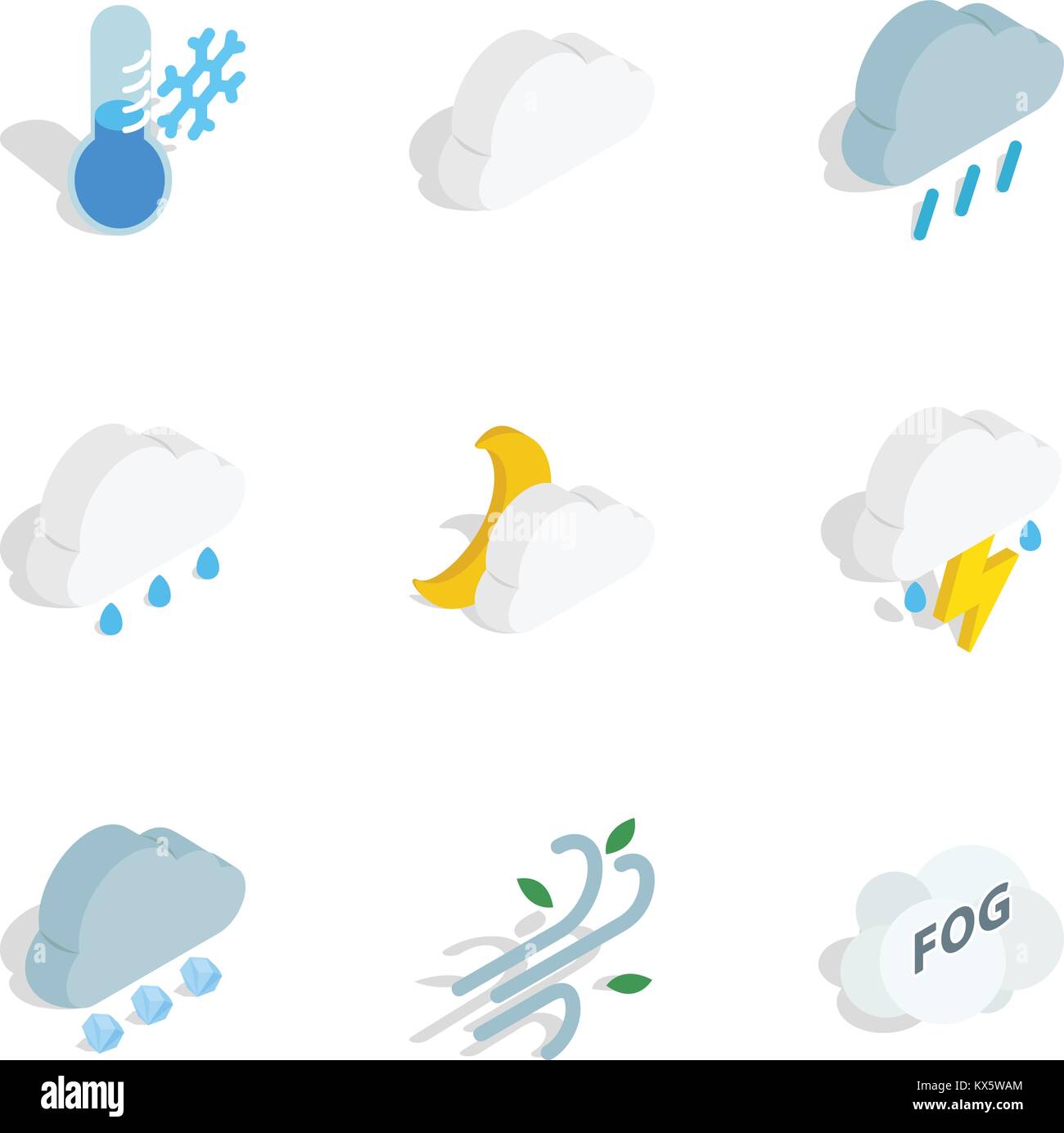 Meteorology icons, isometric 3d style Stock Vector Image & Art - Alamy