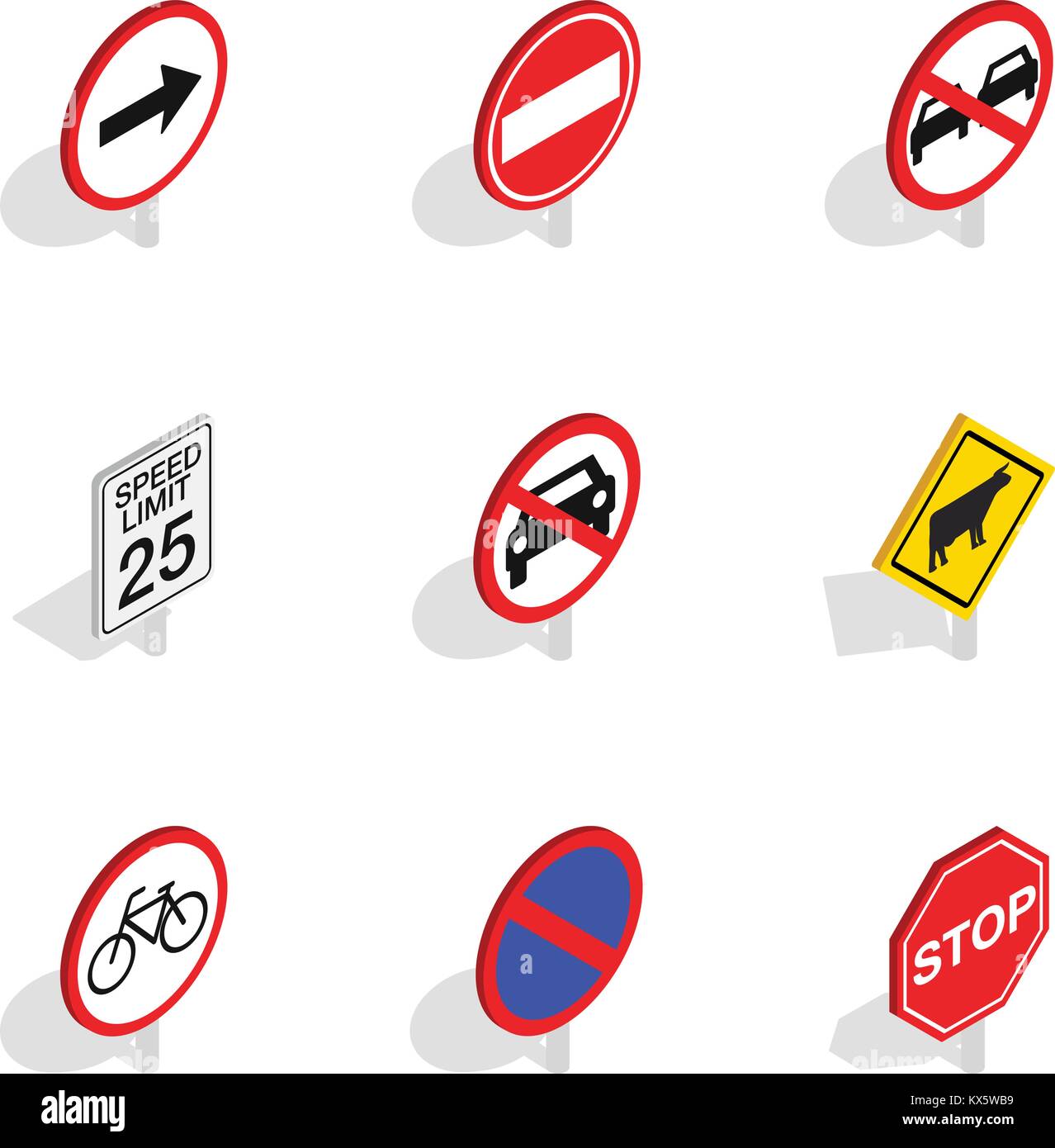 No overtaking sign isometric hi-res stock photography and images - Alamy