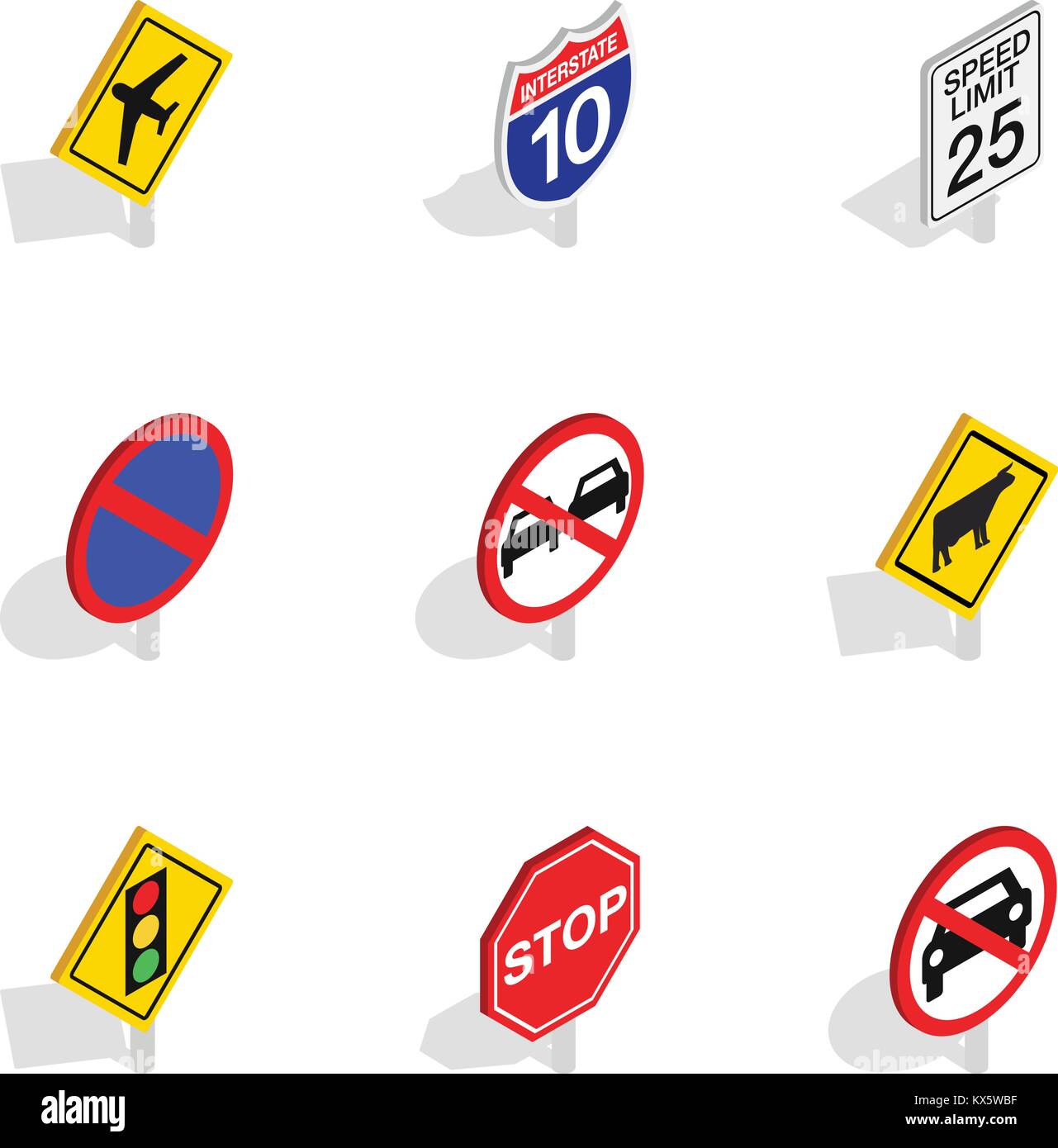 Road sign icons, isometric 3d style Stock Vector Image & Art - Alamy