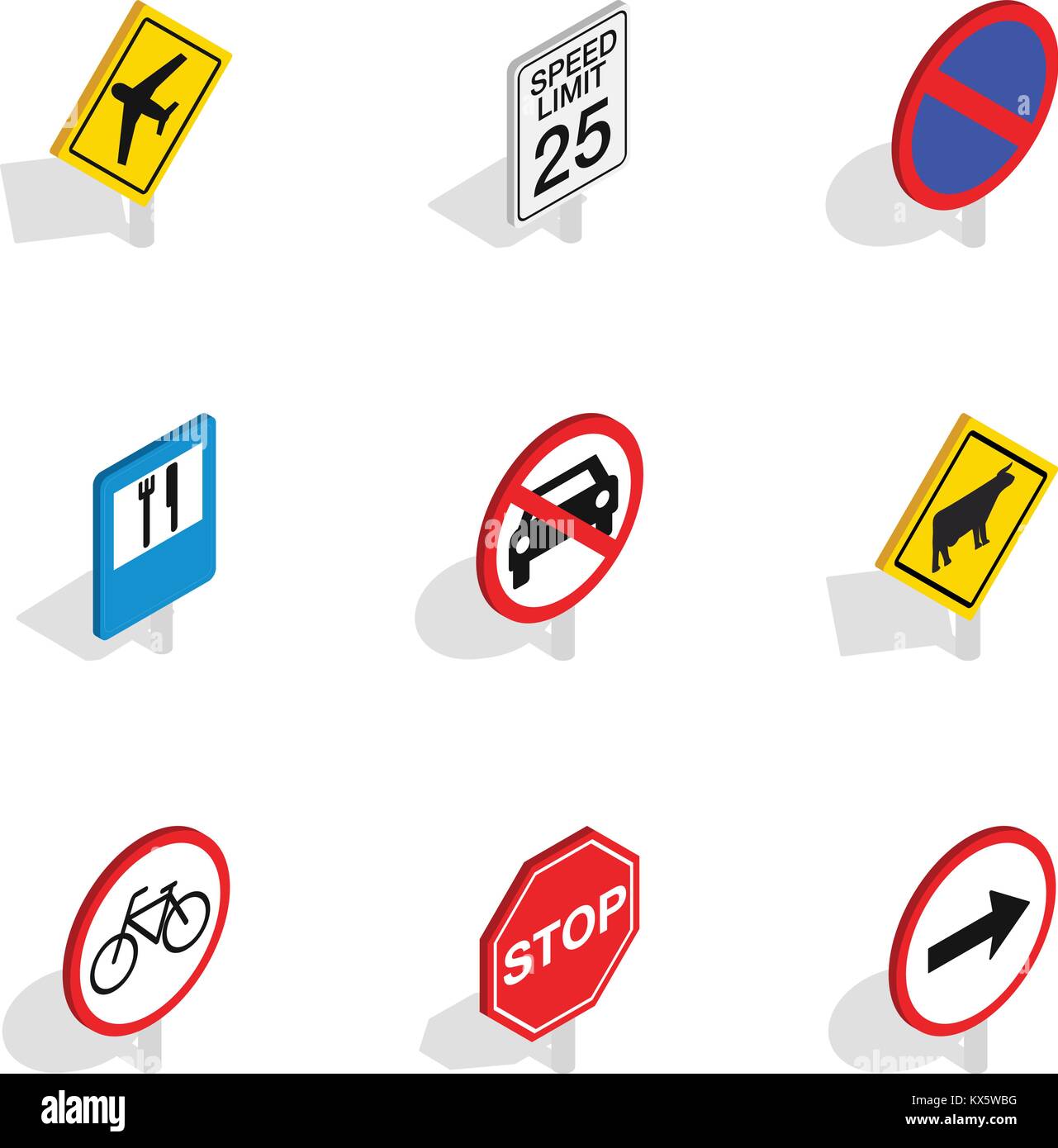 Traffic sign icons, isometric 3d style Stock Vector Image & Art - Alamy