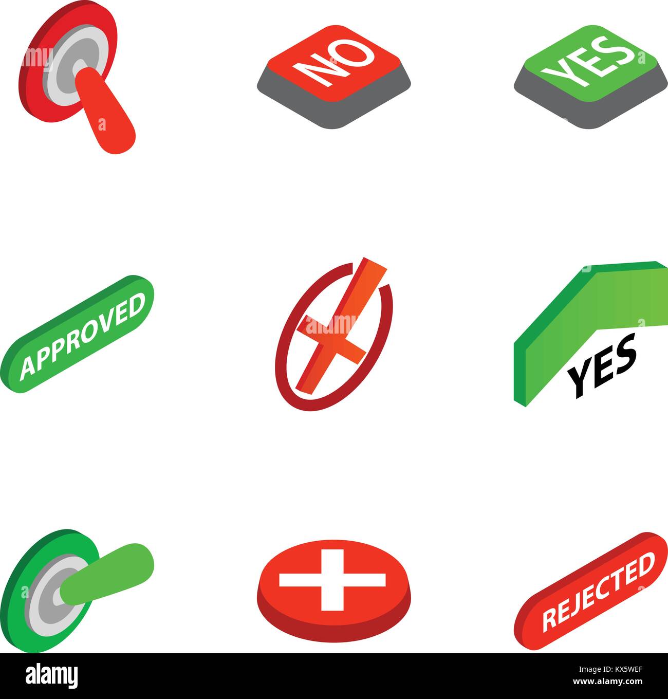Right and wrong icons, isometric 3d style Stock Vector Image & Art - Alamy