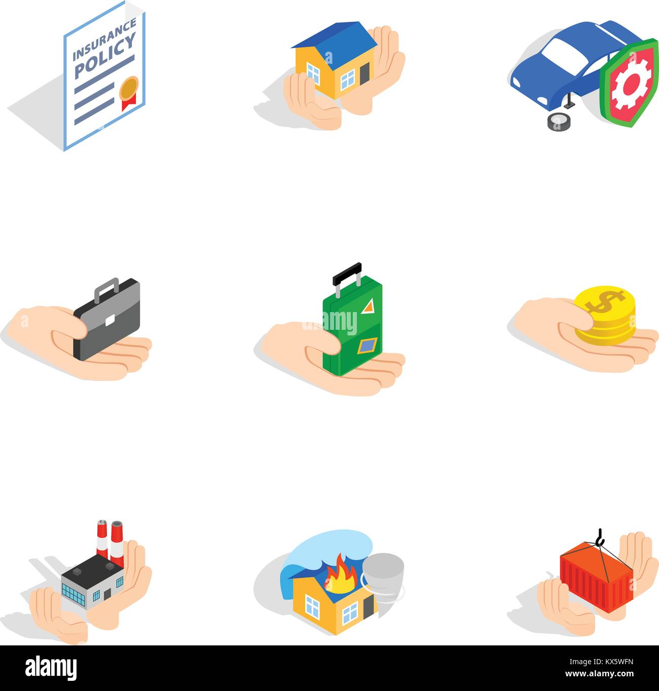 Safeguard icons, isometric 3d style Stock Vector Image & Art - Alamy