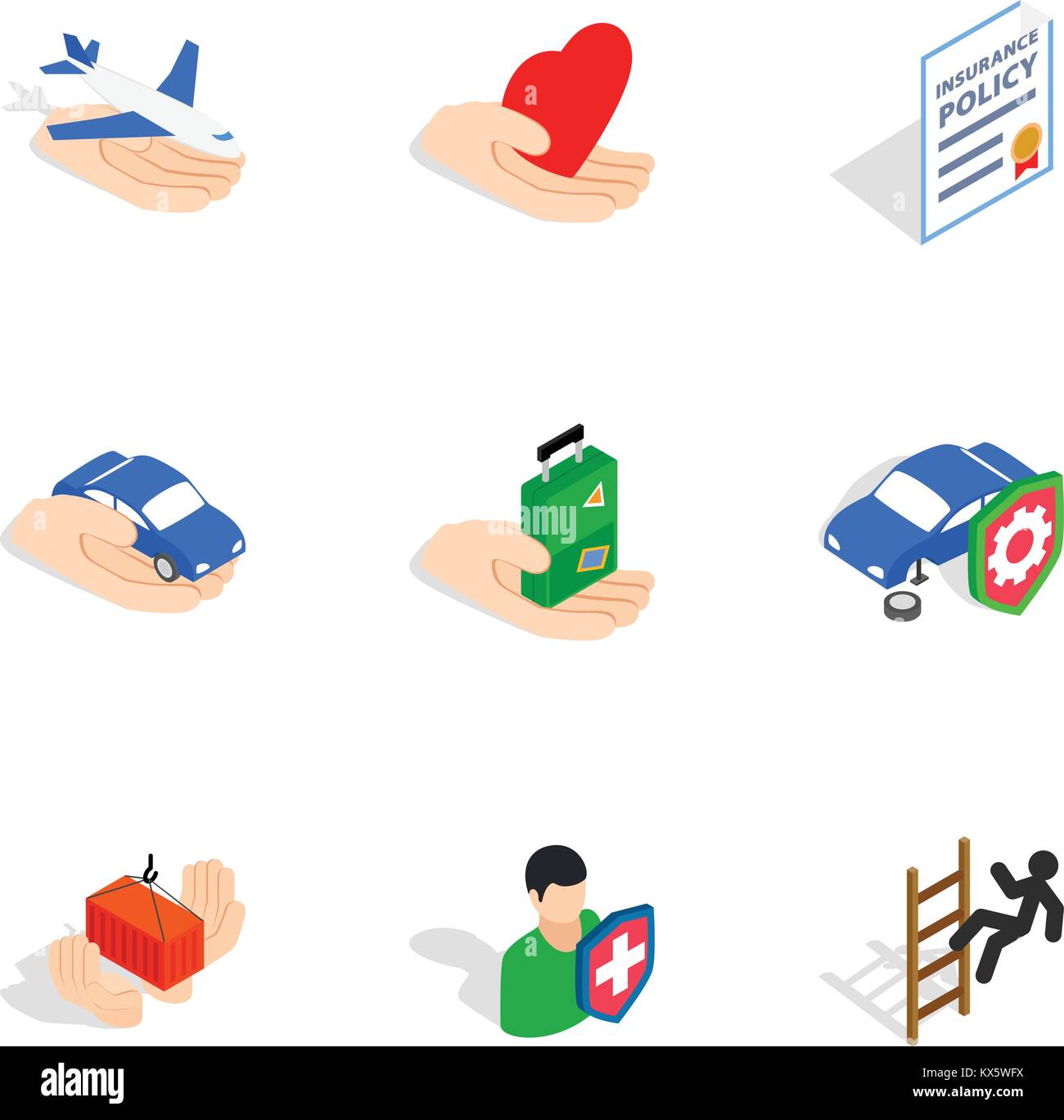 Universal insurance icons, isometric 3d style Stock Vector Image & Art ...