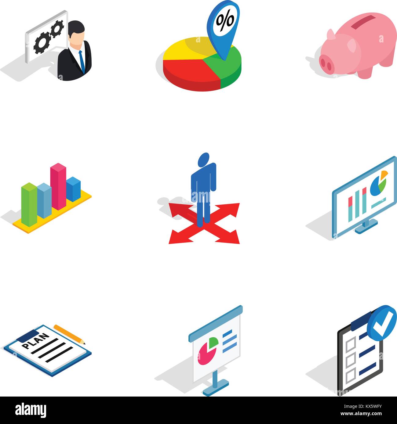 Company strategy icons, isometric 3d style Stock Vector Image & Art - Alamy