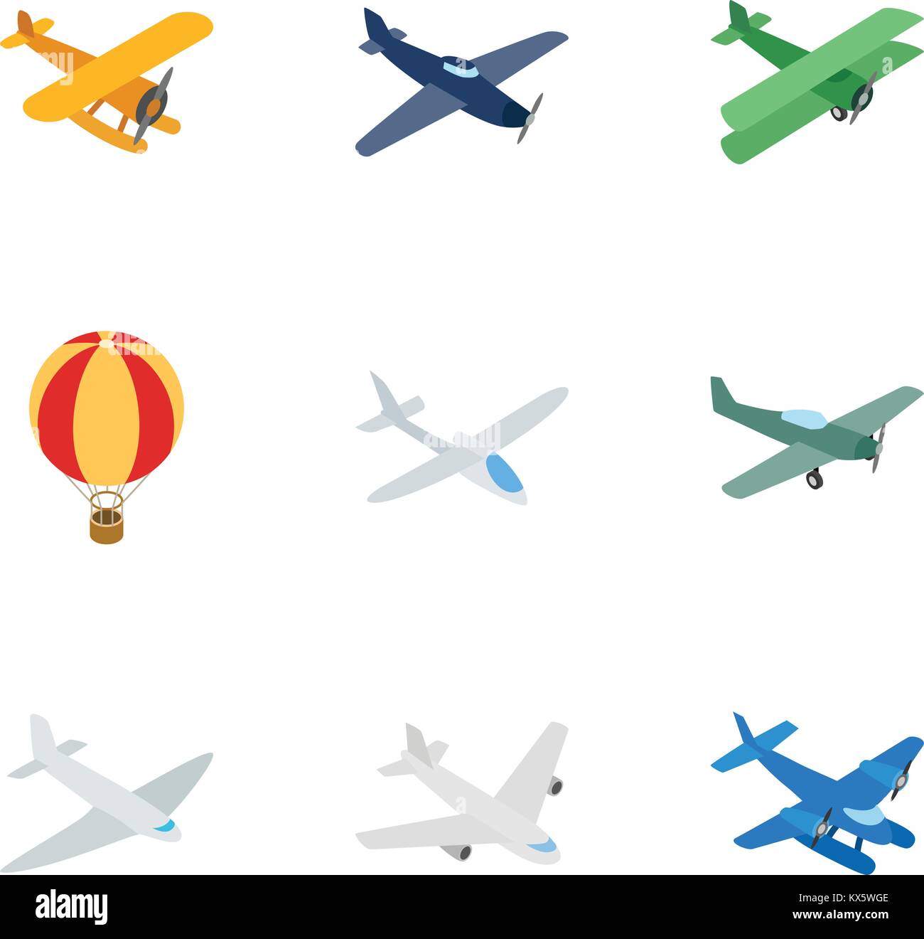 Air transport vehicles icons, isometric 3d style Stock Vector Image ...