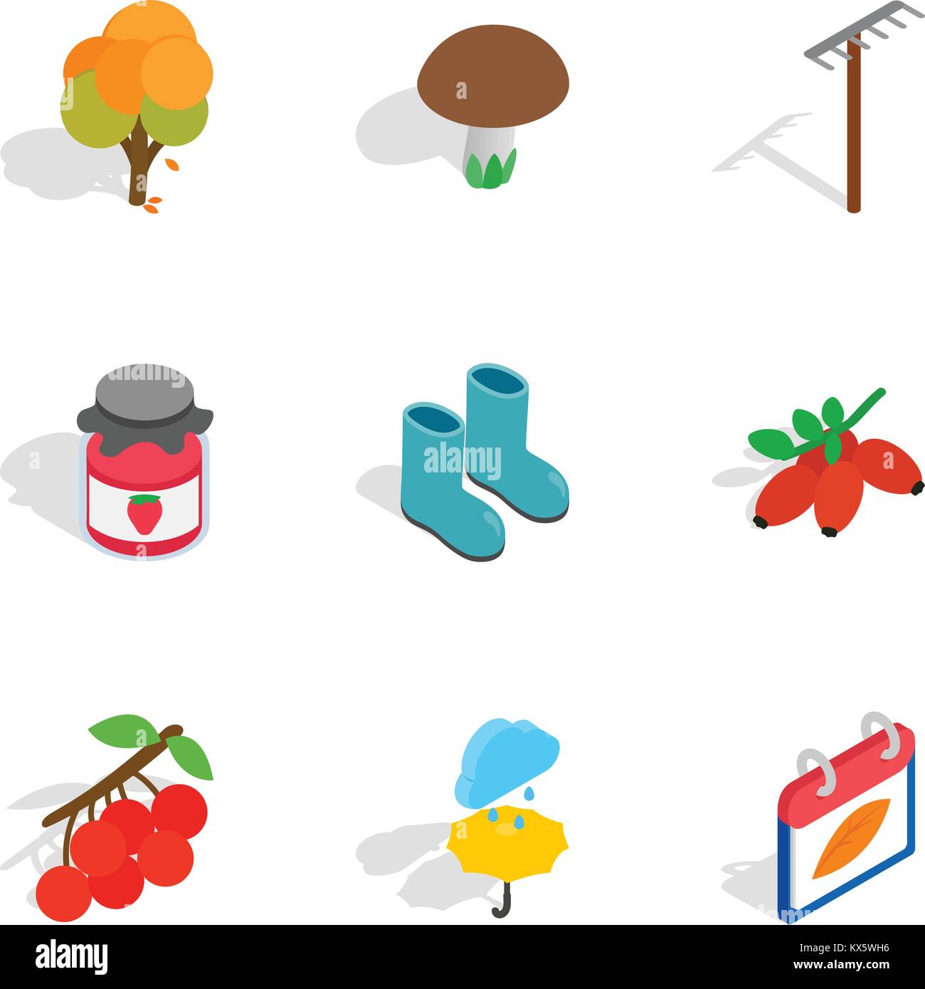 Fall icons, isometric 3d style Stock Vector Image & Art - Alamy