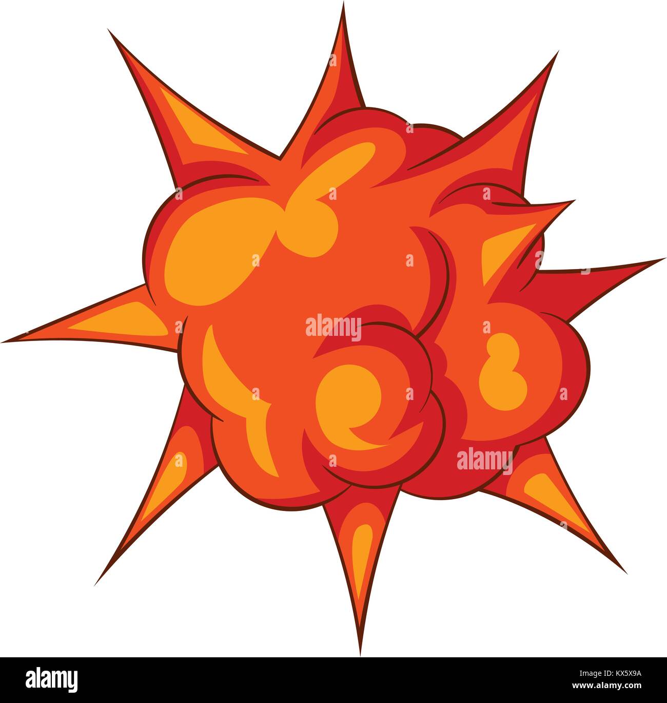 Blast with fire icon, cartoon style Stock Vector Image & Art - Alamy