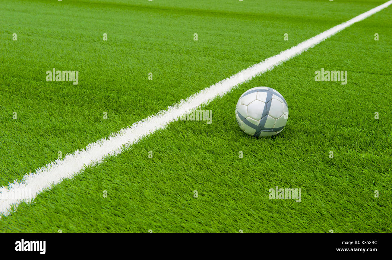 green grass soccer playing field Stock Photo - Alamy