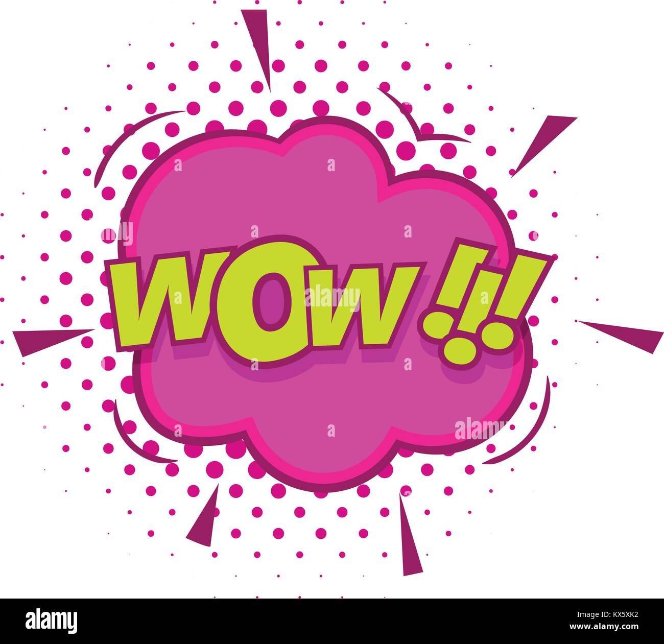 Wow, text sound effect icon, pop art style Stock Vector Image & Art - Alamy