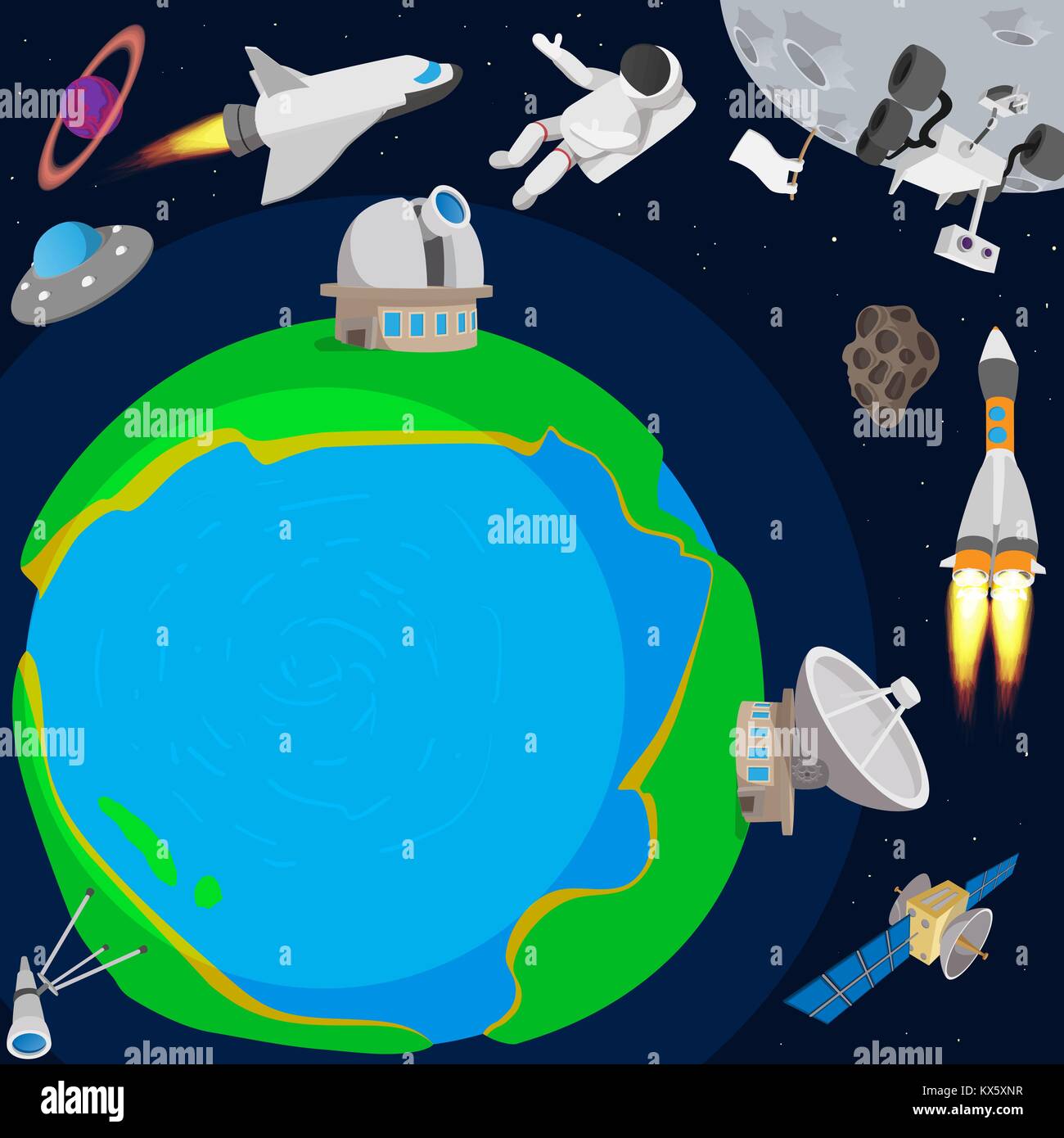 Deep space planet concept, cartoon style Stock Vector Image & Art - Alamy