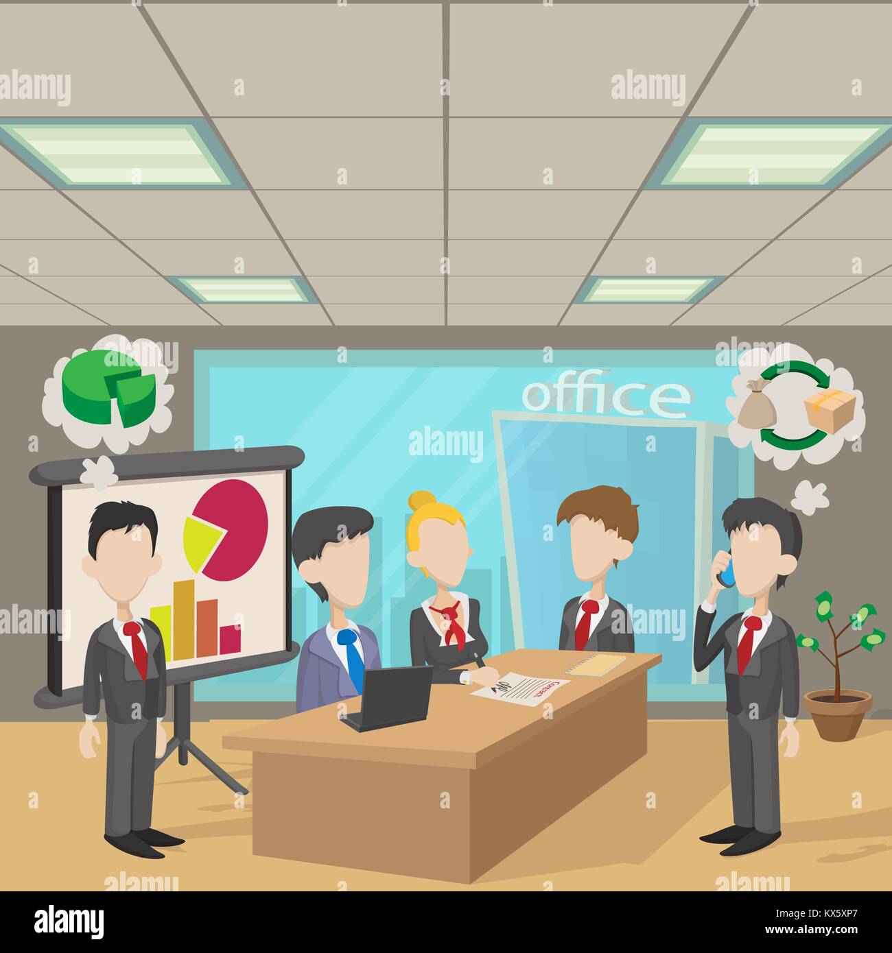 Meeting Table Cartoon High Resolution Stock Photography and Images - Alamy