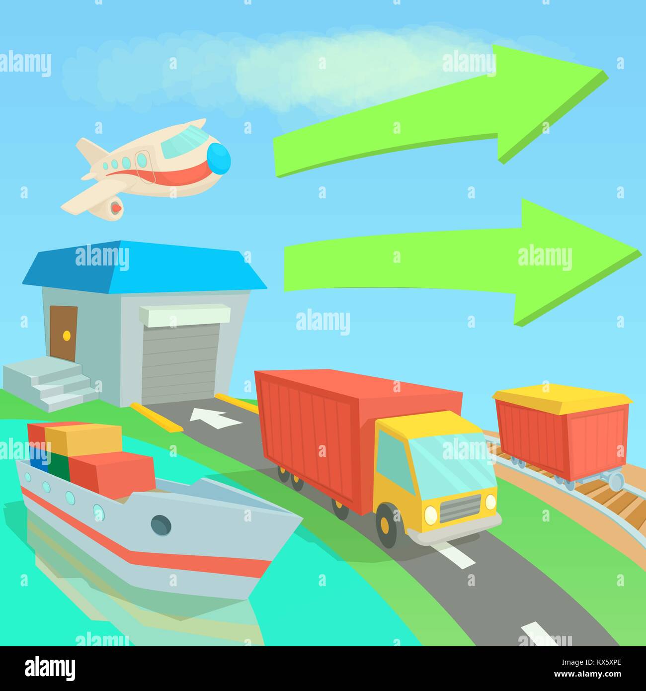Global logistics network concept, cartoon style Stock Vector Image ...