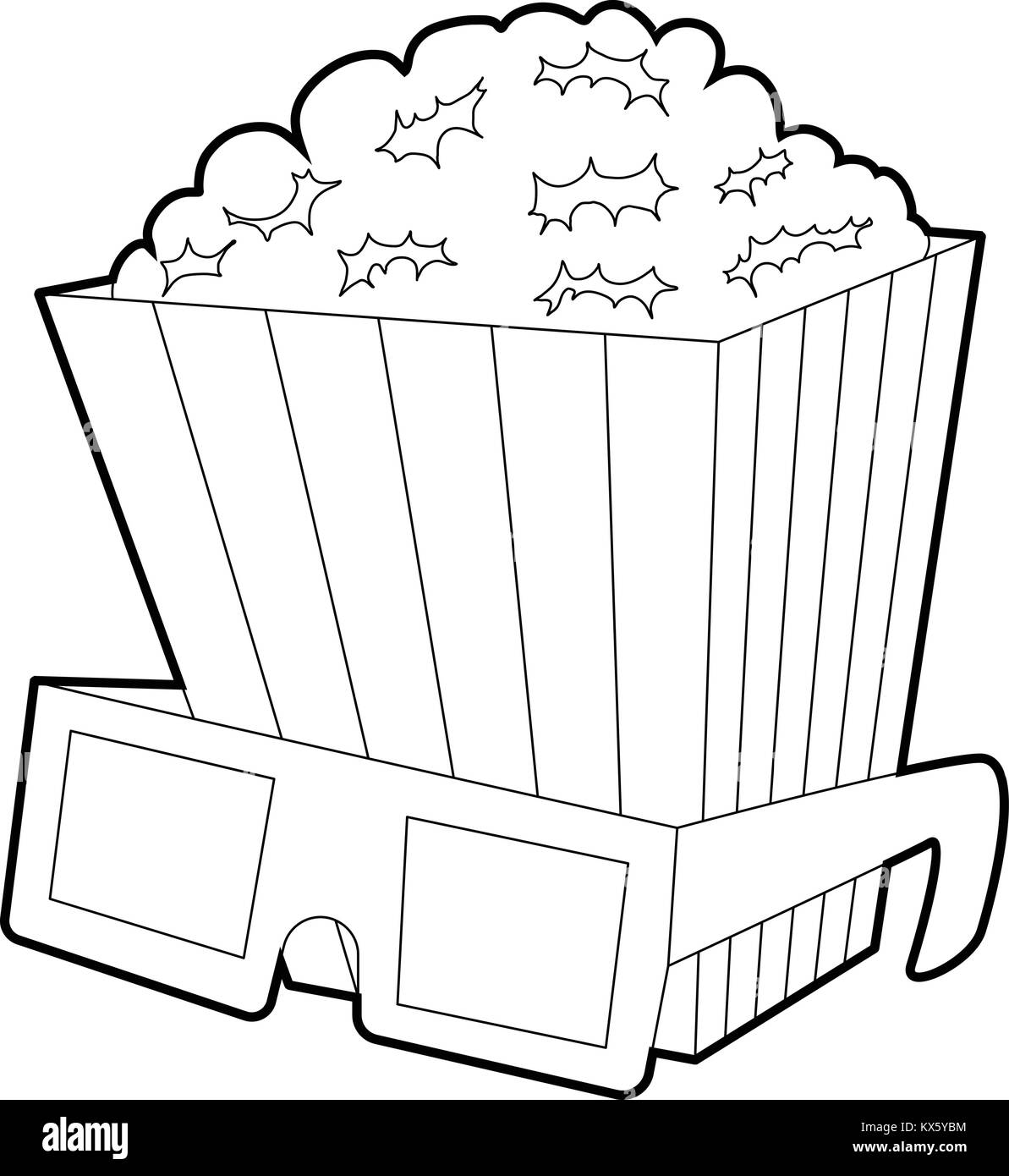 Movie Theater Popcorn Coloring Page
