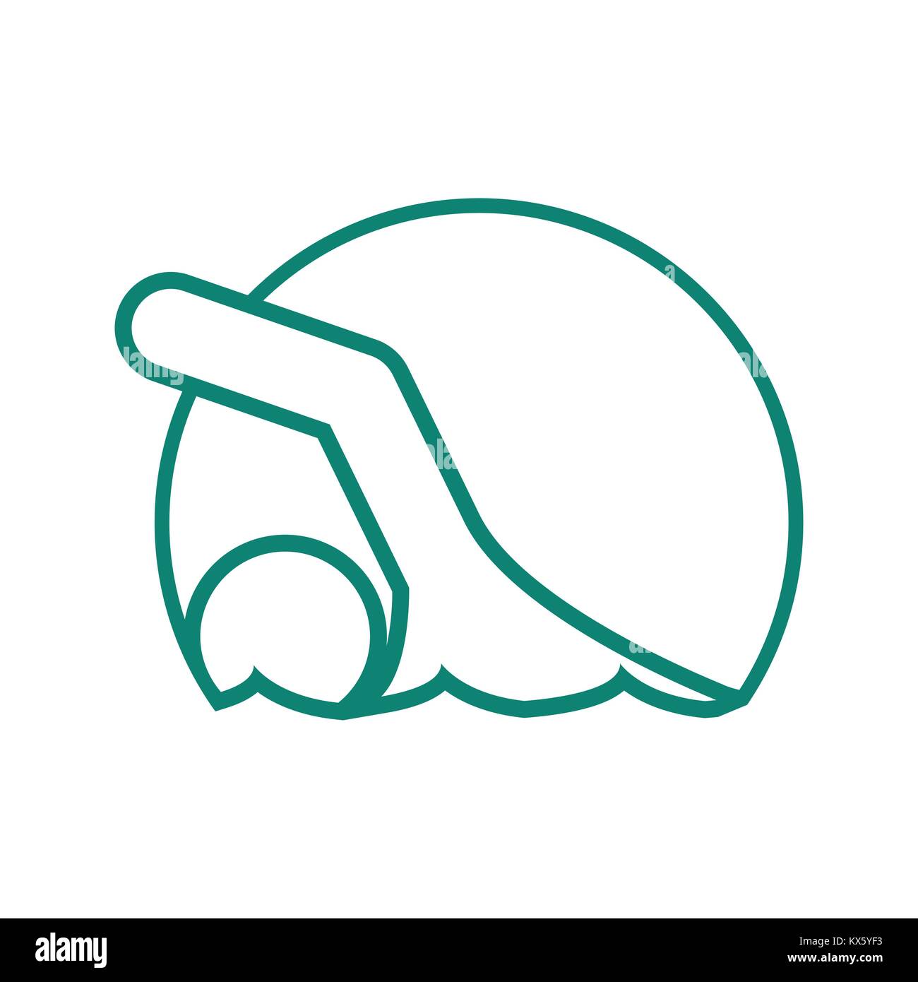 Circle Shape Swimming Sport Figure Outline Symbol Vector Illustration ...