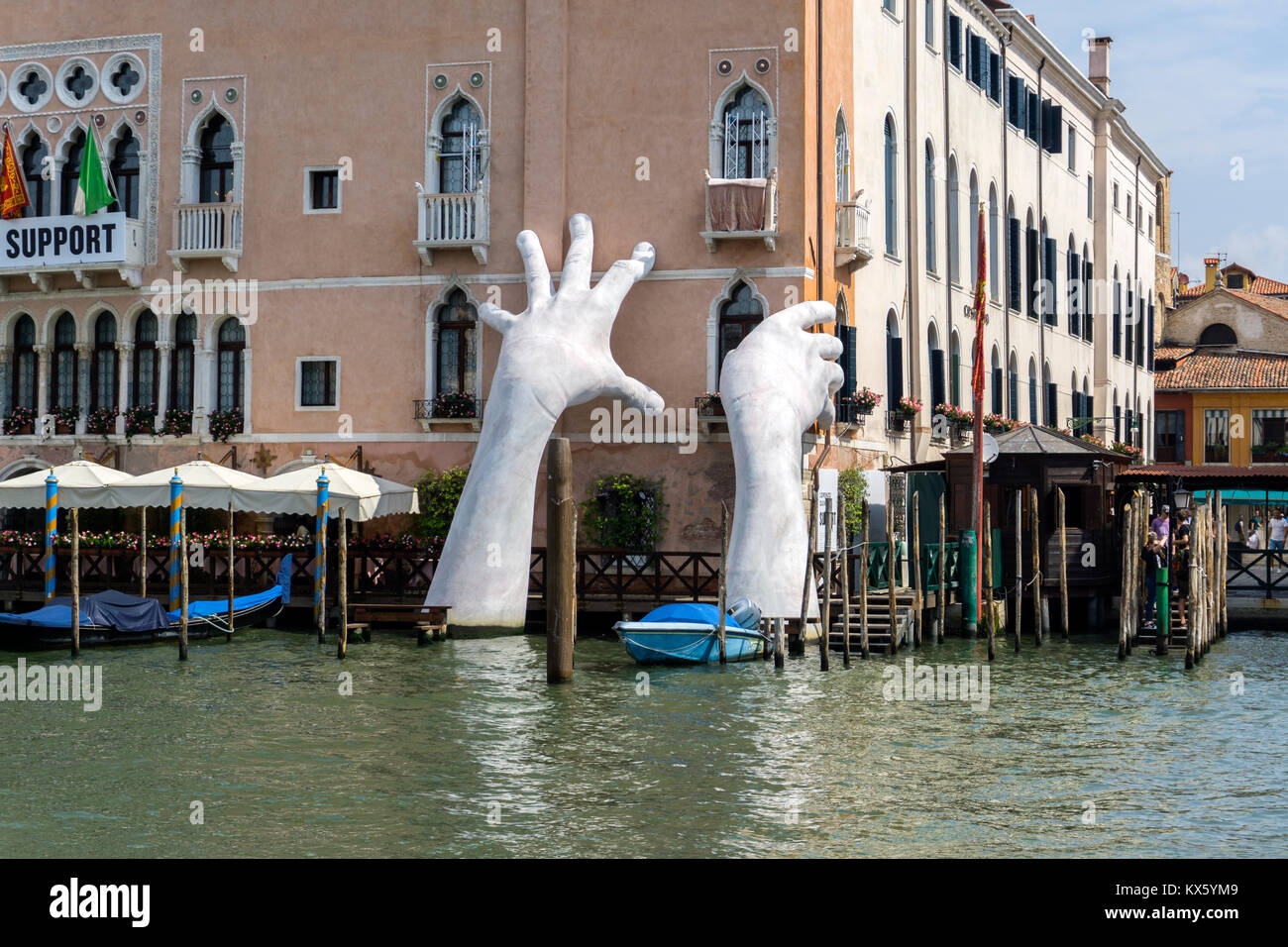 The 'Support' Art Sculpture in Venice, Italy Stock Photo - Alamy