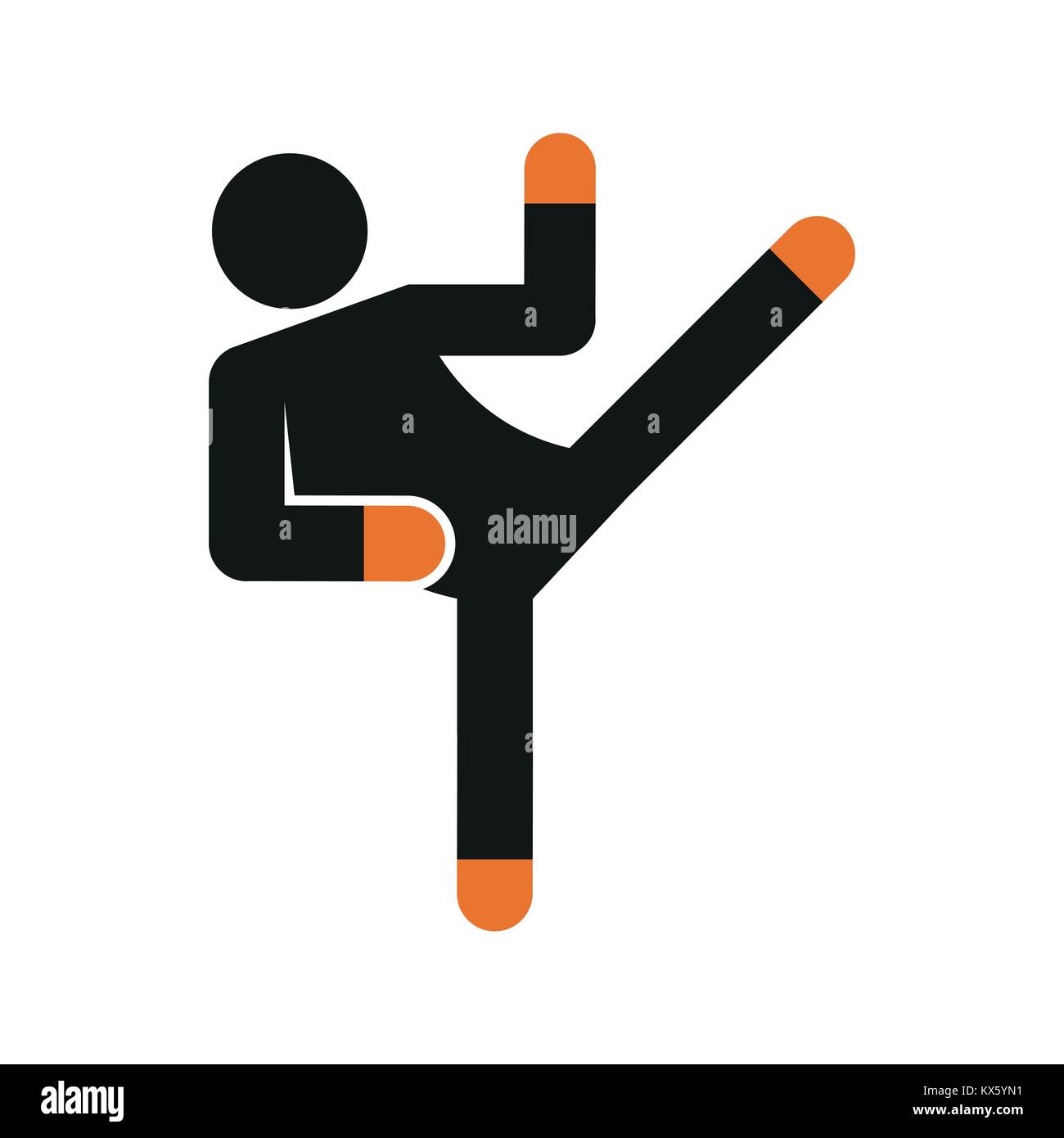 Simple Karate Kick Sport Figure Symbol Vector Illustration Graphic ...